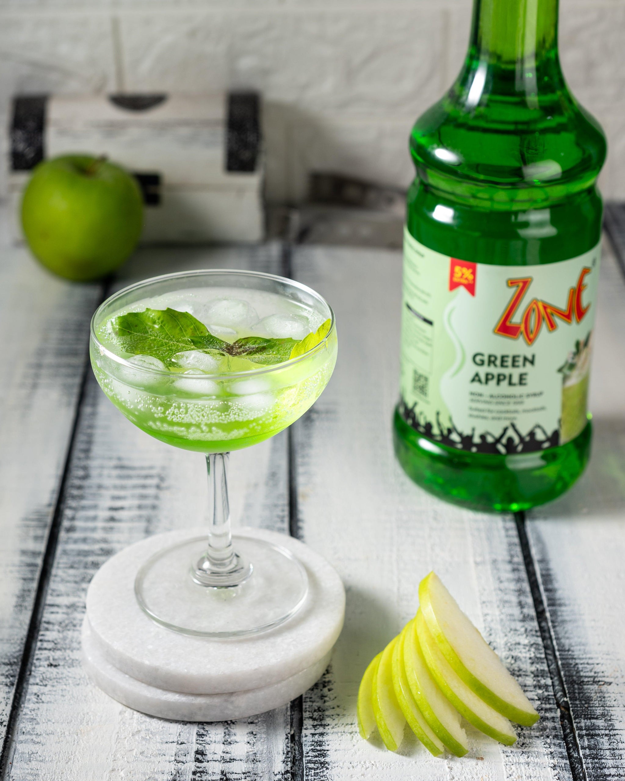 Refreshing Green apple Mojito Recipe with Zone Syrups | Mocktail Madne