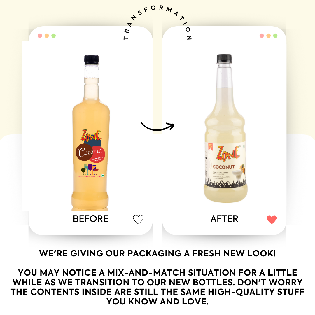 Zone Coconut Flavored Syrup 1L | Cocktail, Mocktail & more – ZONE