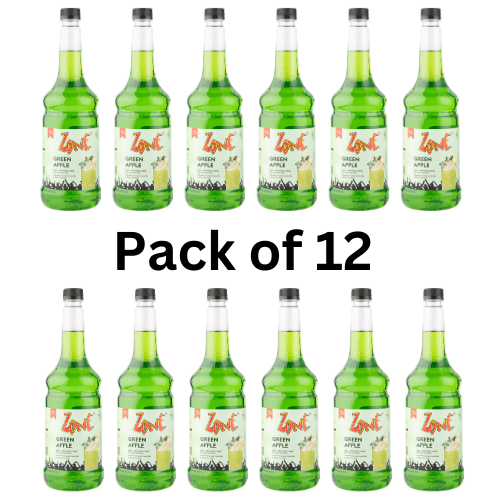 Zone Green Apple Flavoured Syrup | Bulk Pack 12x1L