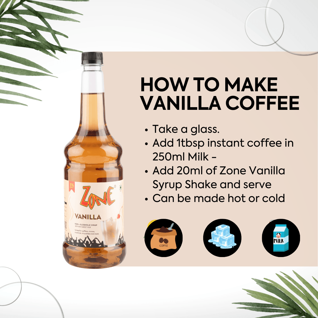 Zone Vanilla Flavoured Syrup 1L | Cocktails, Mocktails, & more – ZONE