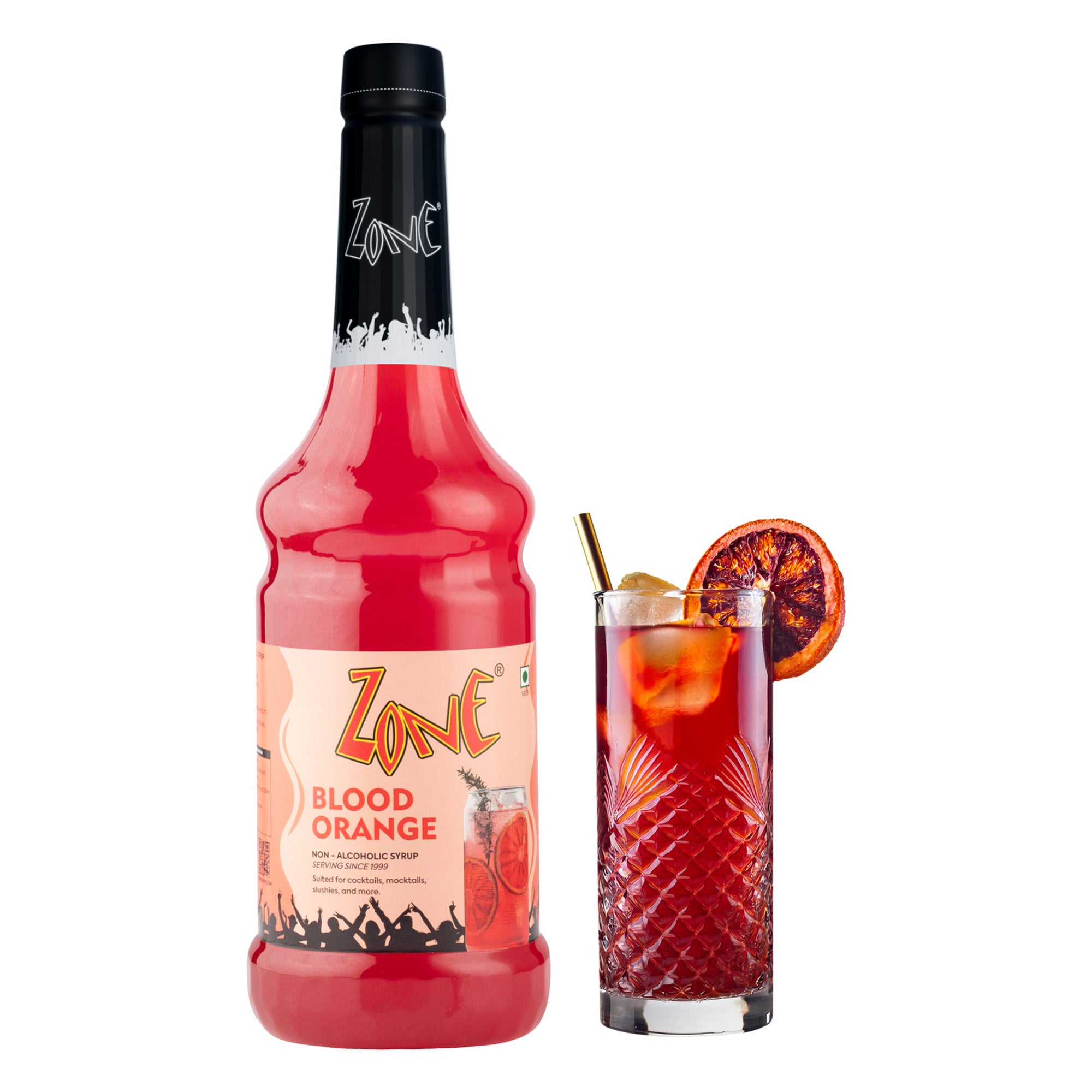 Zone Blood Orange Syrup 1L | Suitable for Mocktails, Cocktails and more