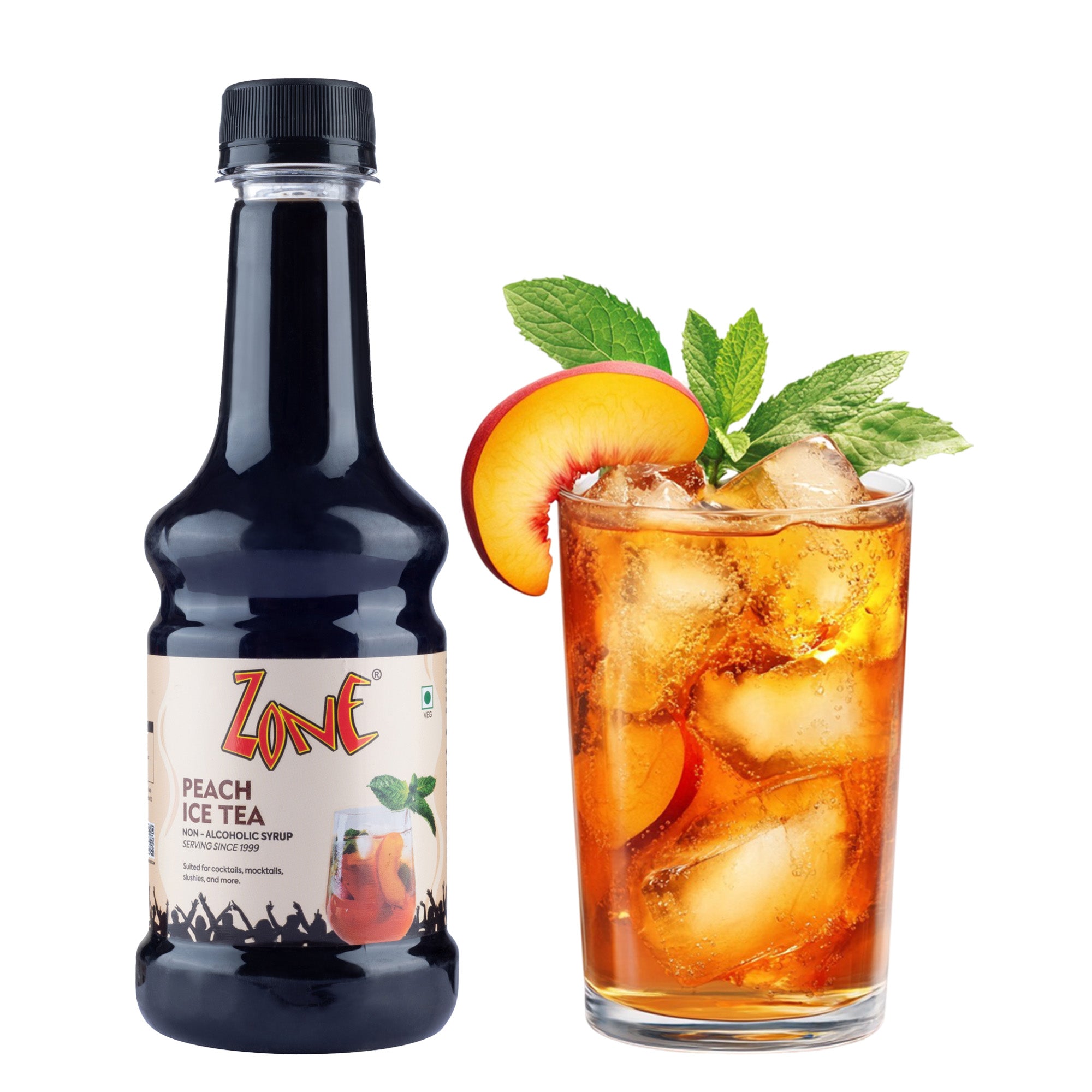 Zone Peach Tea Flavoured Syrup 1L | Mocktails, Iced-Teas and more
